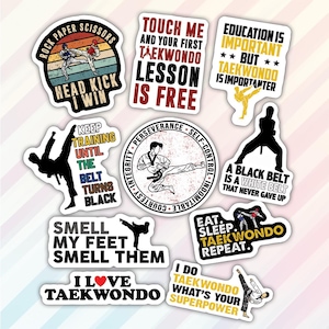 10pcs Taekwondo Stickers Pack, Taekwondo Power, Taekwondo Lover Decal ...