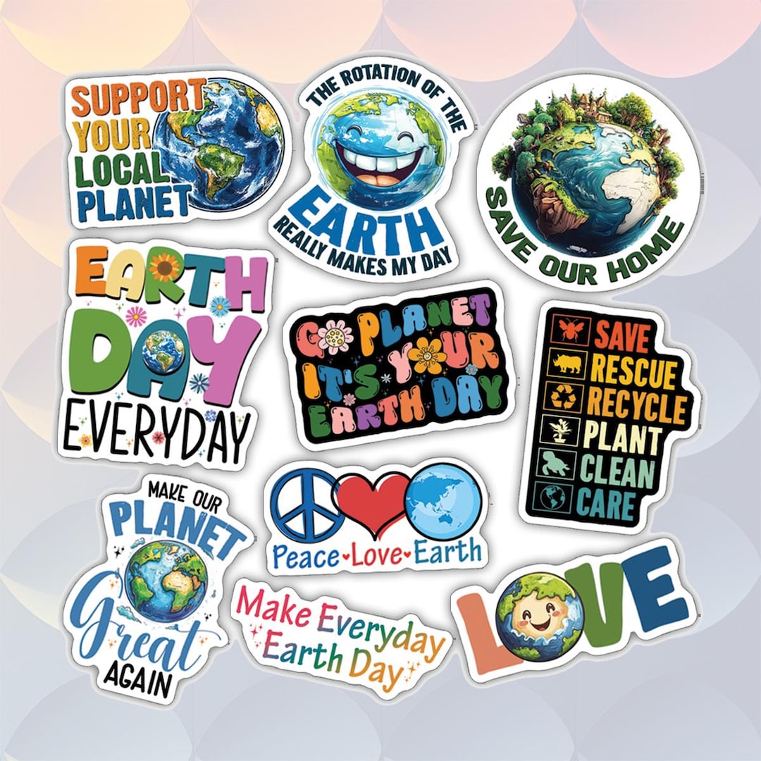 10pcs Earth Day Sticker Pack – Save Our Home, Love Planet, Save the ...