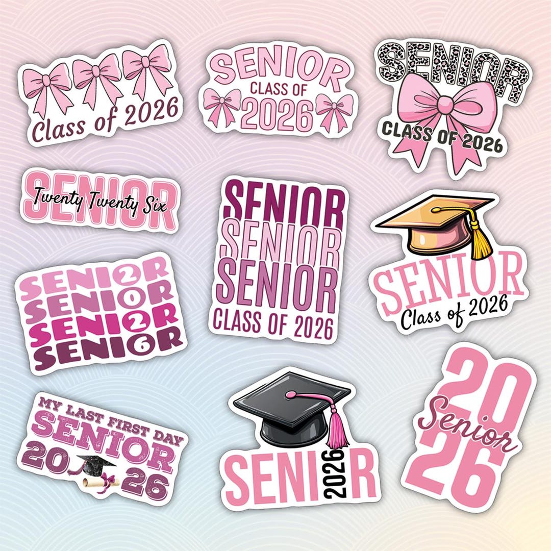 10pcs Senior 2026 Sticker Sheet – Class of 2026, High School Graduation ...