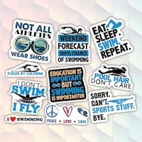 Swimming Sticker Pack - Etsy
