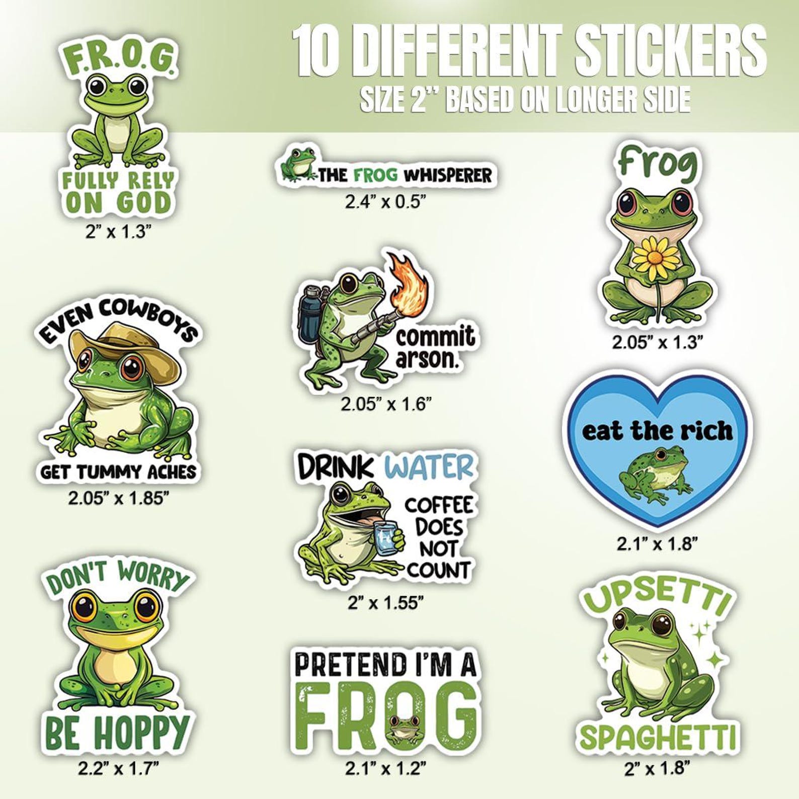 10pcs Frog Stickers Pack, Frog Whisperer, Whimsical Cottagecore Frog ...