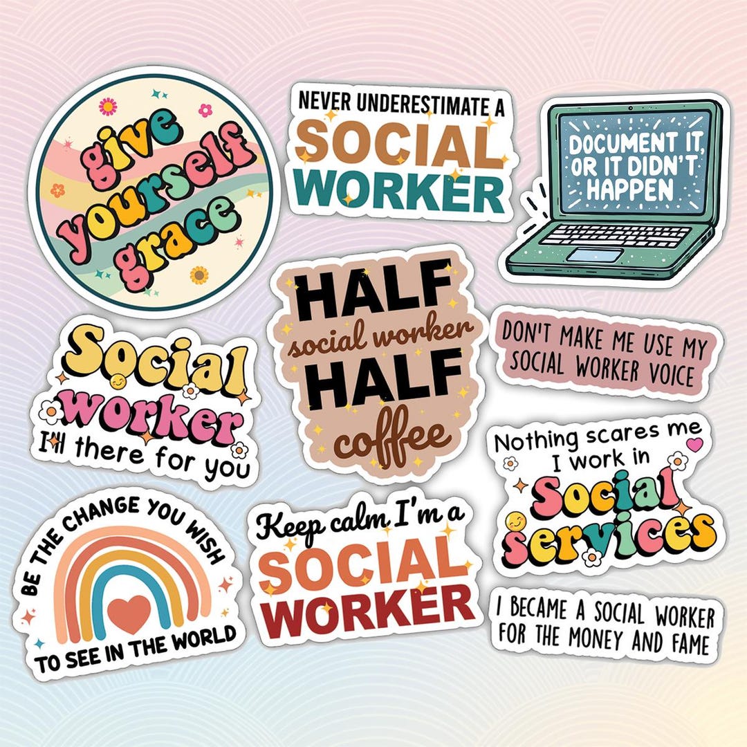 10pcs Social Worker Sticker, Social Worker Gift, Motivational ...