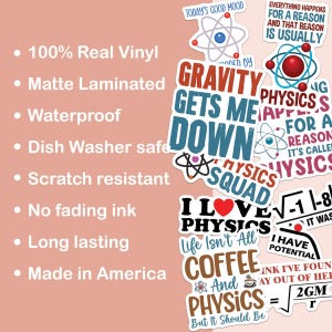 10pcs Physics Stickers Pack, Physics Squad Sticker, Physics Lover Decal ...