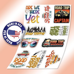 10pcs Road Trip Stickers Pack, Roadtripping, Driving, Nature and ...