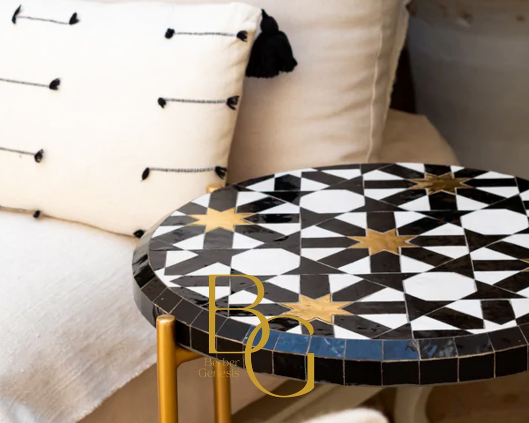 Natural Table Handmade Furniture Ceramic Zellige Homedecor Table Vintage Moroccan Tile Table ...