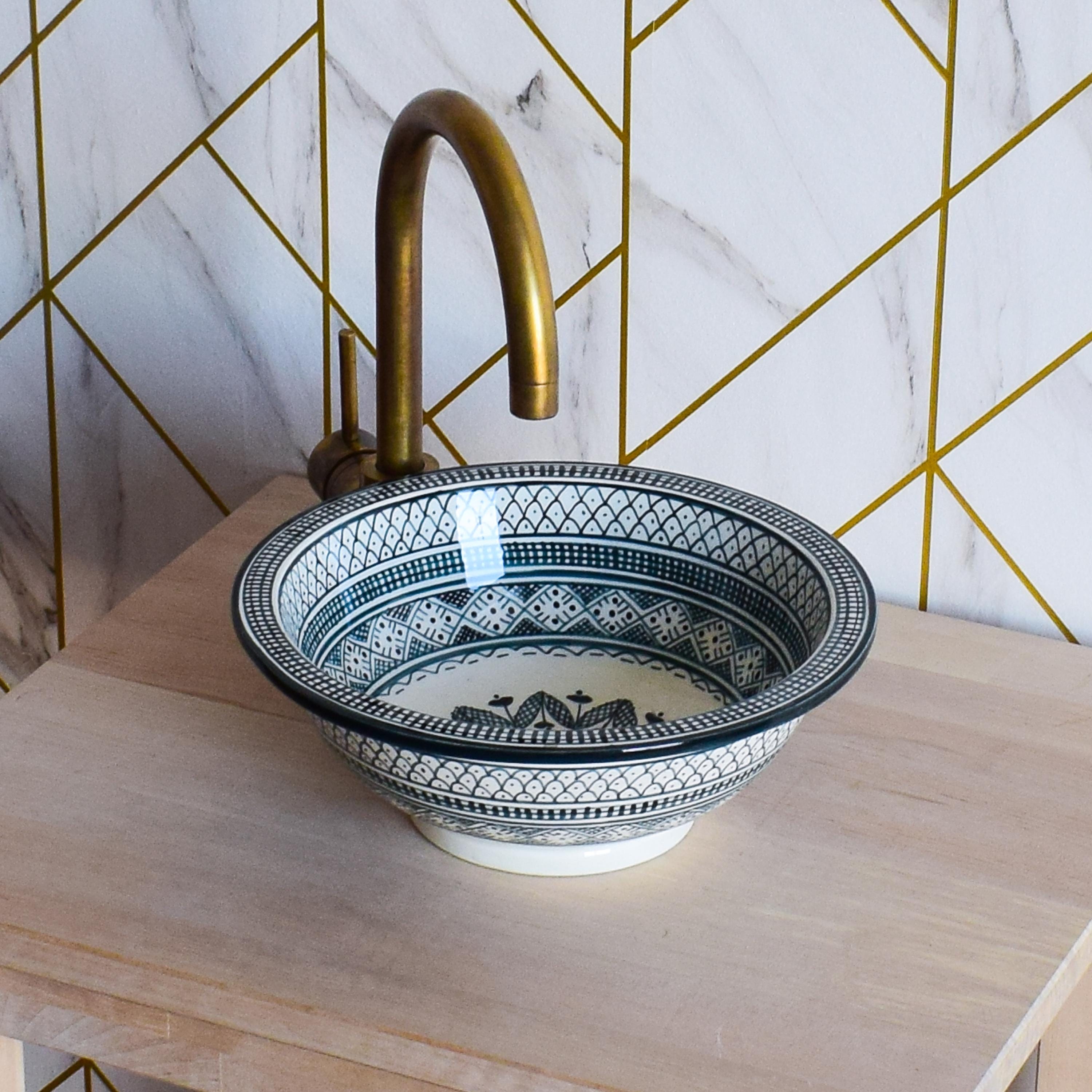 Bowl Bathroom Vanity Pottery,handmade Bathroom Vessel Sink Decor ...