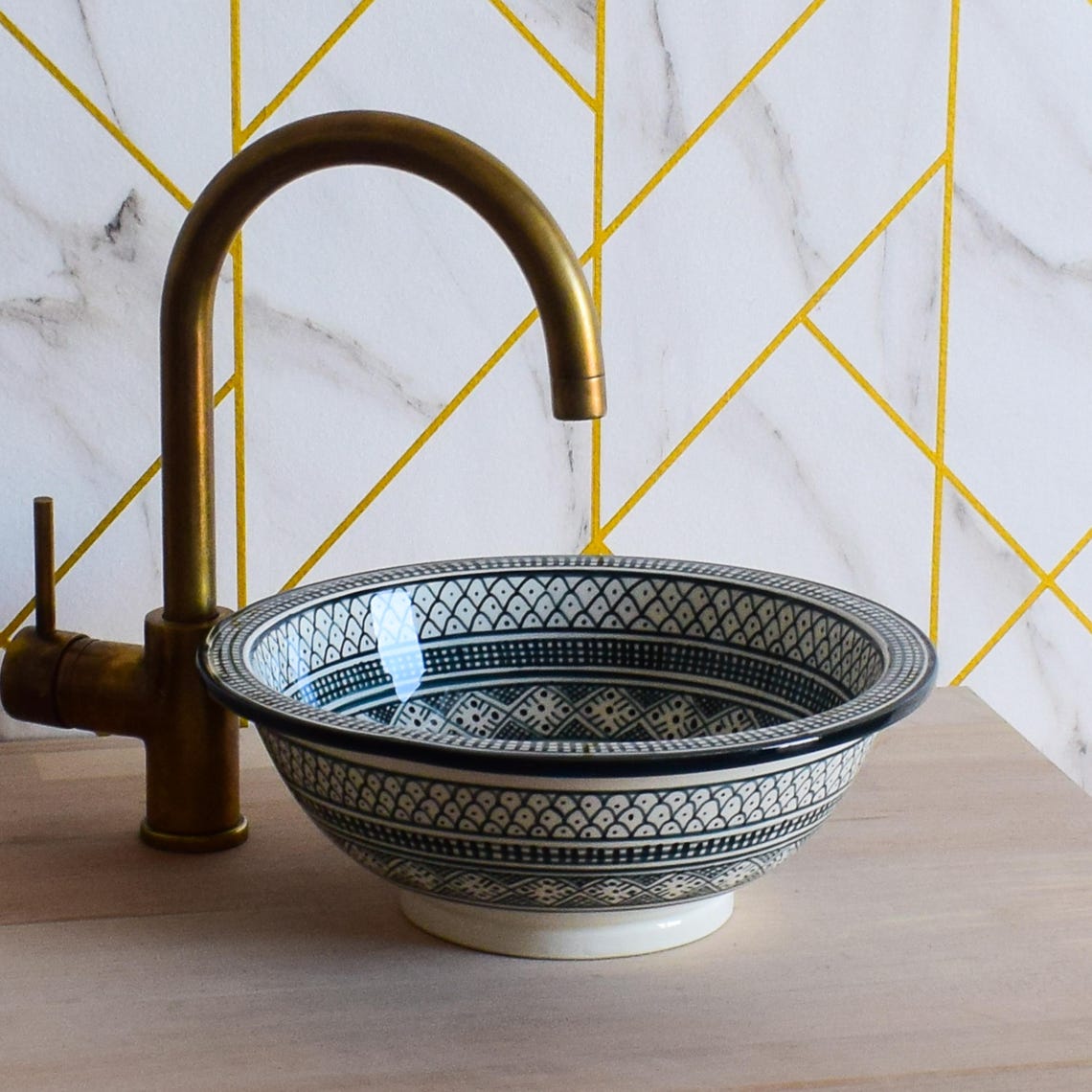 Bowl Bathroom Vanity Pottery,handmade Bathroom Vessel Sink Decor ...