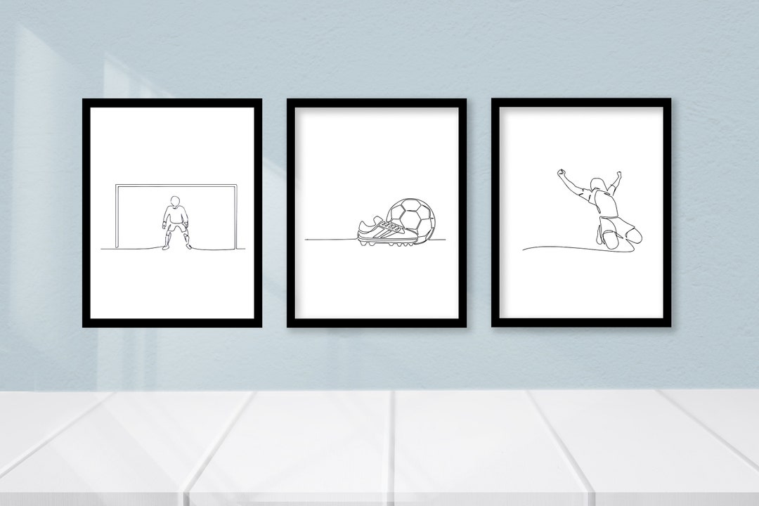 Football Poster Triptych, Football Poster to Frame, Football Boy Gift ...