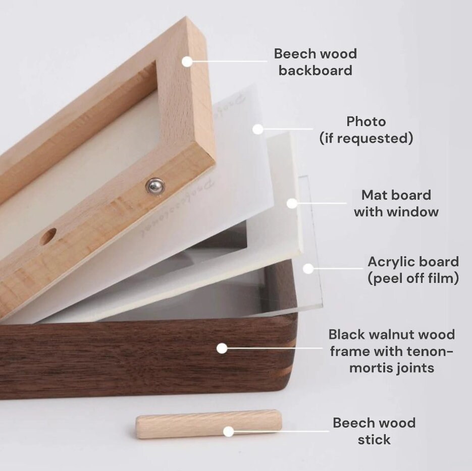 Wood Frame | Wall Art | 8x10 | A4 | 12x16 | A3 | 12x12 | Hardwood ...