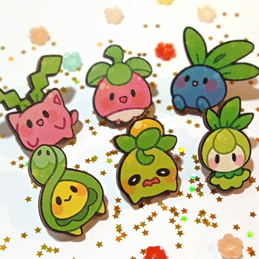 Pokemon Wooden Pin Petilil Oddish Budew Smoliv Hoppip and - Etsy