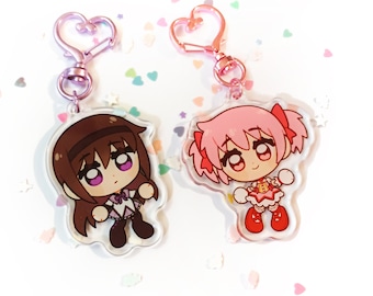 Puella Magi Madoka Magica / Combo Keychain [homura Akemi and Madoka ...