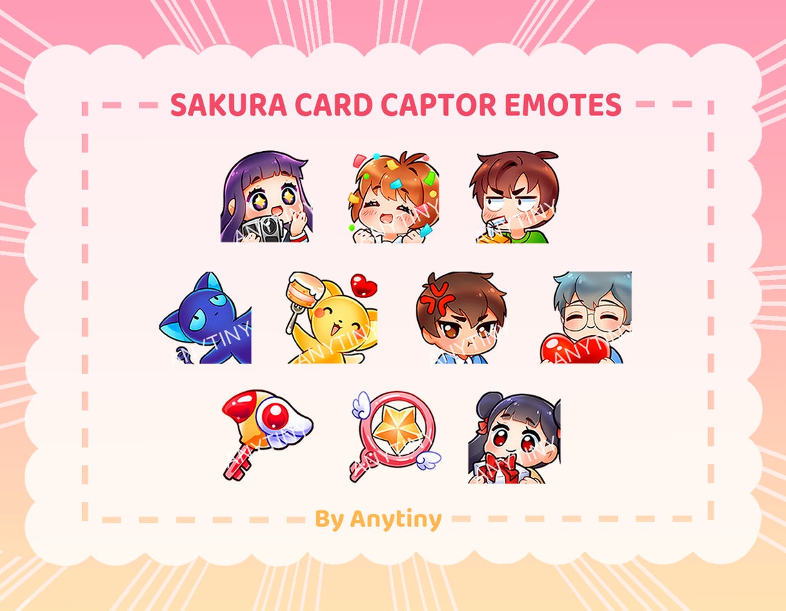Sakura Card Captor Emotes Twitch/discord Sakura Kinomoto - Etsy Australia
