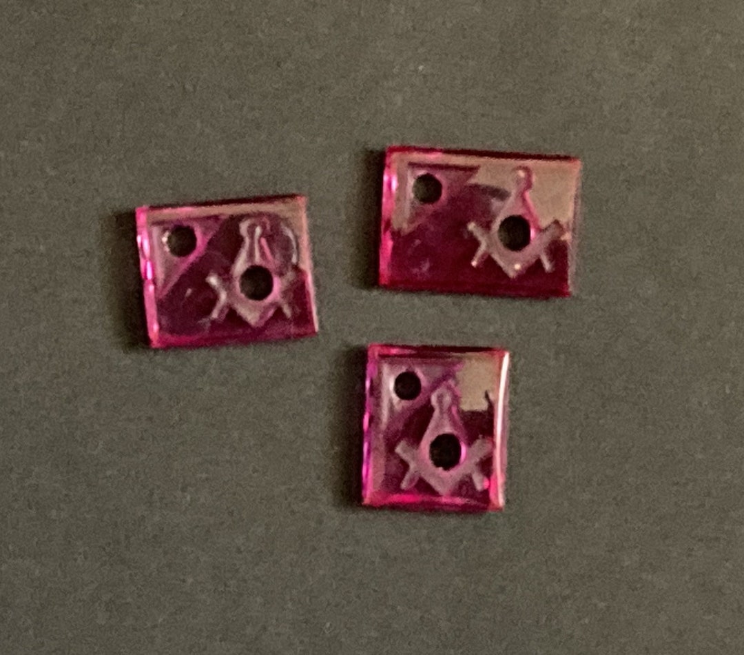 Antique Freemasonry Ruby Stone Button Trio - Etsy