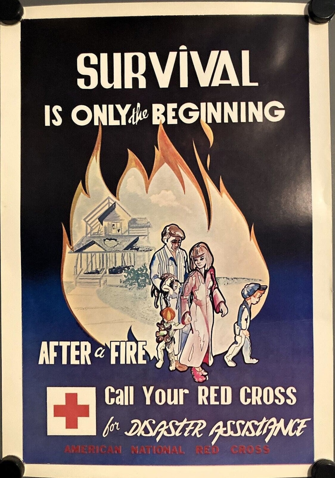Vintage 1960s Red Cross "survival" Poster - Etsy