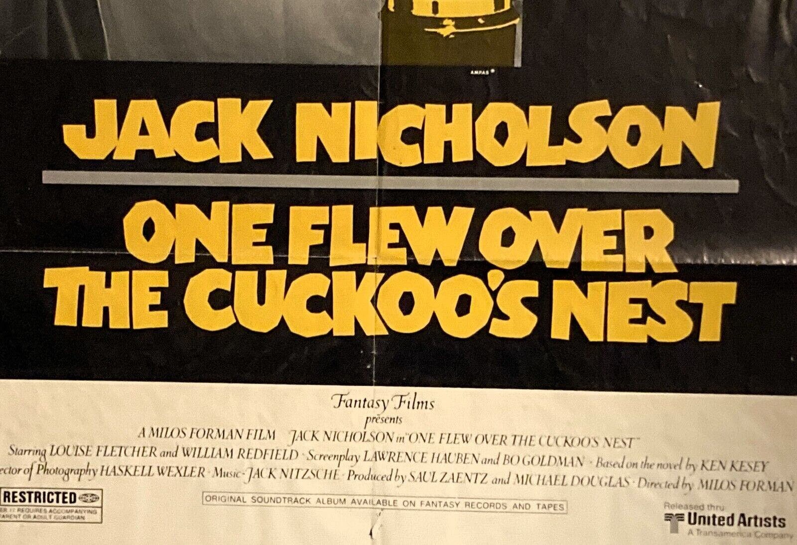 Vintage Original Movie Poster - "one Flew Over the Cuckoo's Nest ...