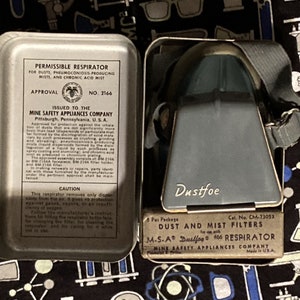 Vintage MSA Dustfoe 66 Respirator Kit Mine Safety Appliance - Etsy