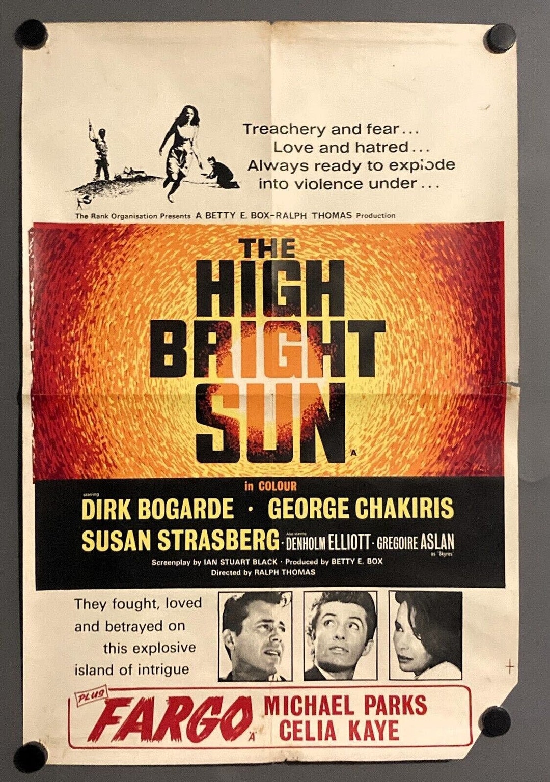 Vintage Original Movie Poster the High Bright Sun 1964 - Etsy