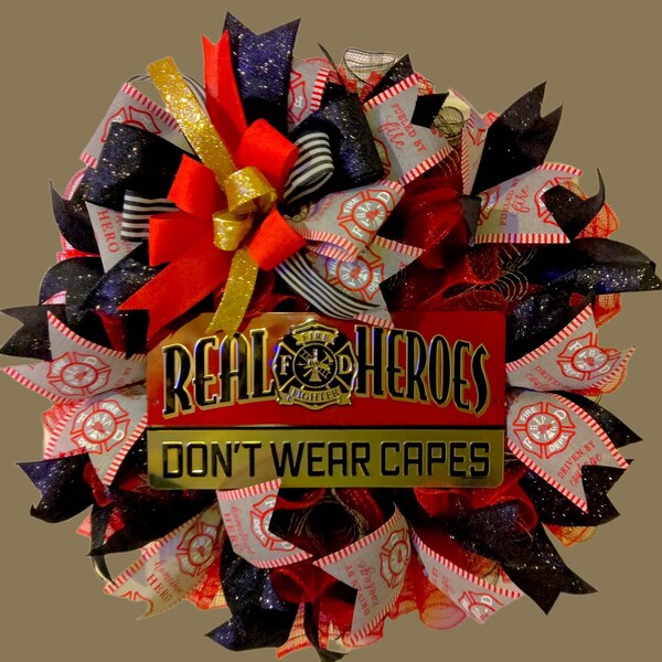 Firefighter Wreath - Etsy