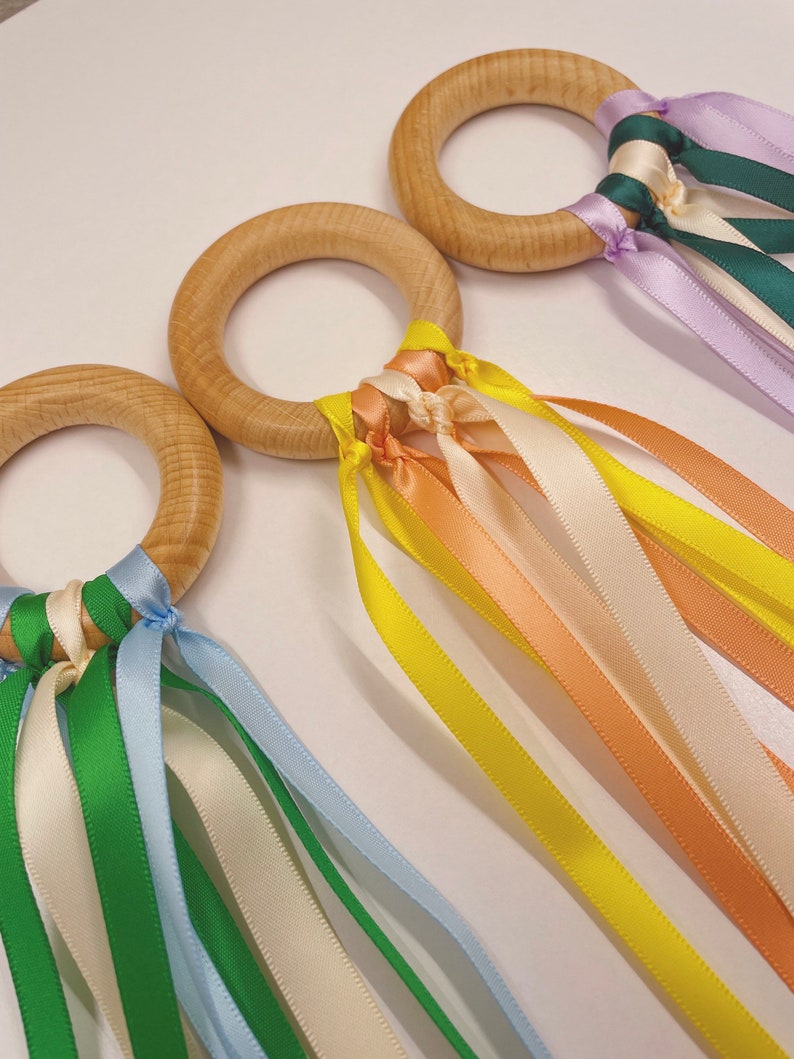 Montessori Sensory Ribbon Toy Wooden Baby Toy Sensory Toy - Etsy