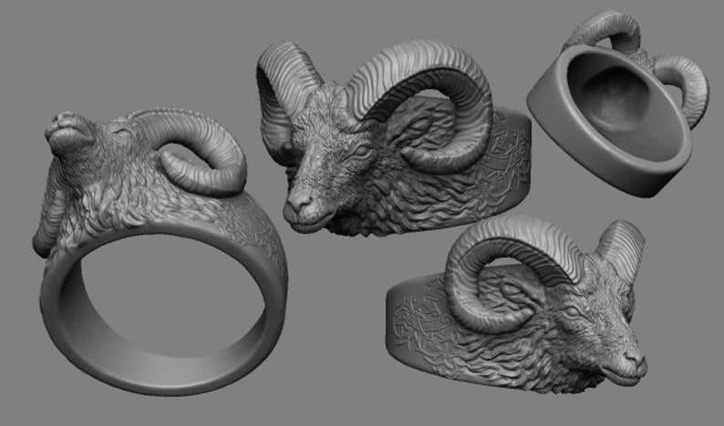 925 Silver Ram Ring, Astrology Jewelry, Zodiac Gift, Aries Horoscope ...