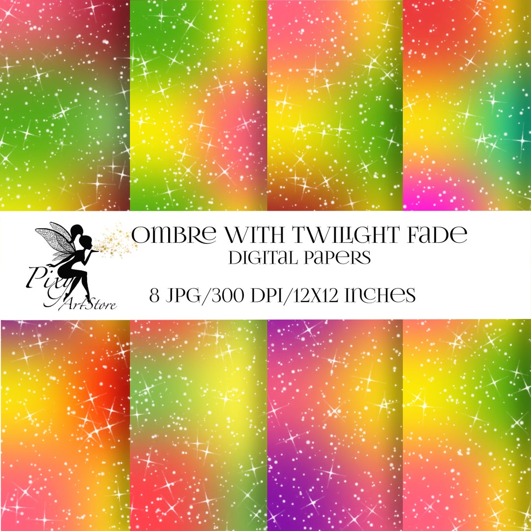 Twilight Fade Ombre Digital Paper, Instant Download, Ombre Paper ...