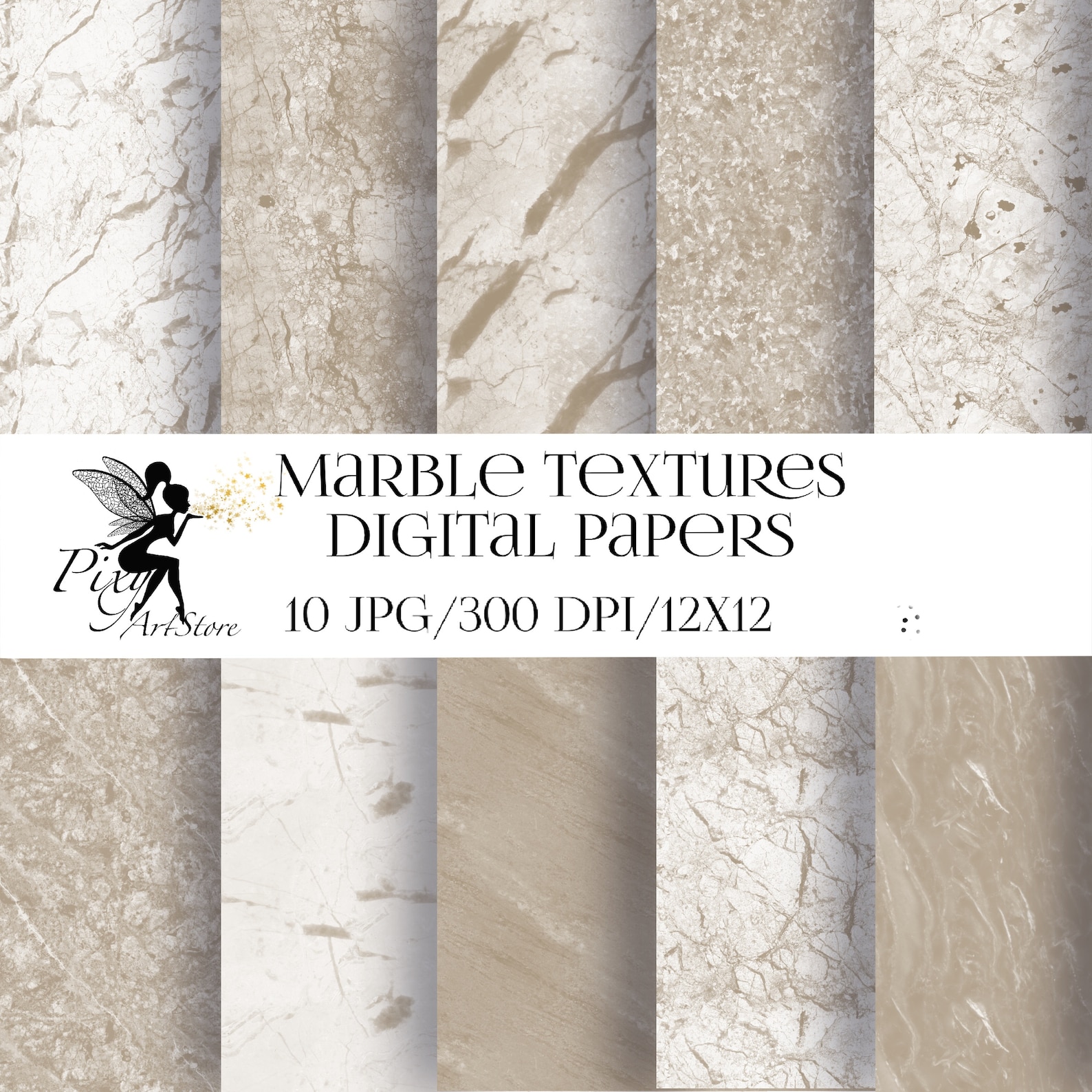Marble Stone Texture Digital Papers, Beige Marble Paper, Stone Texture ...