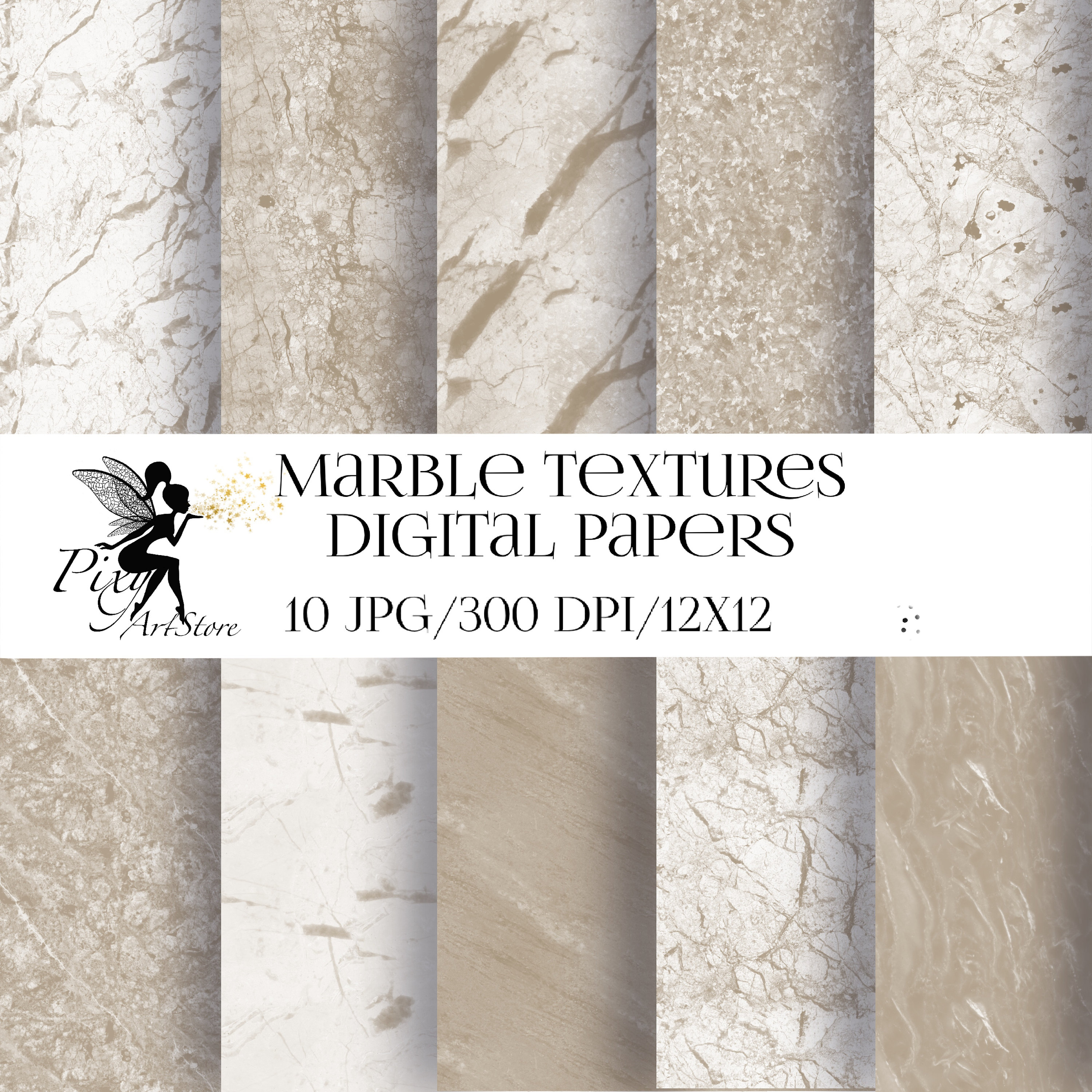 Marble Stone Texture Digital Papers, Beige Marble Paper, Stone Texture ...