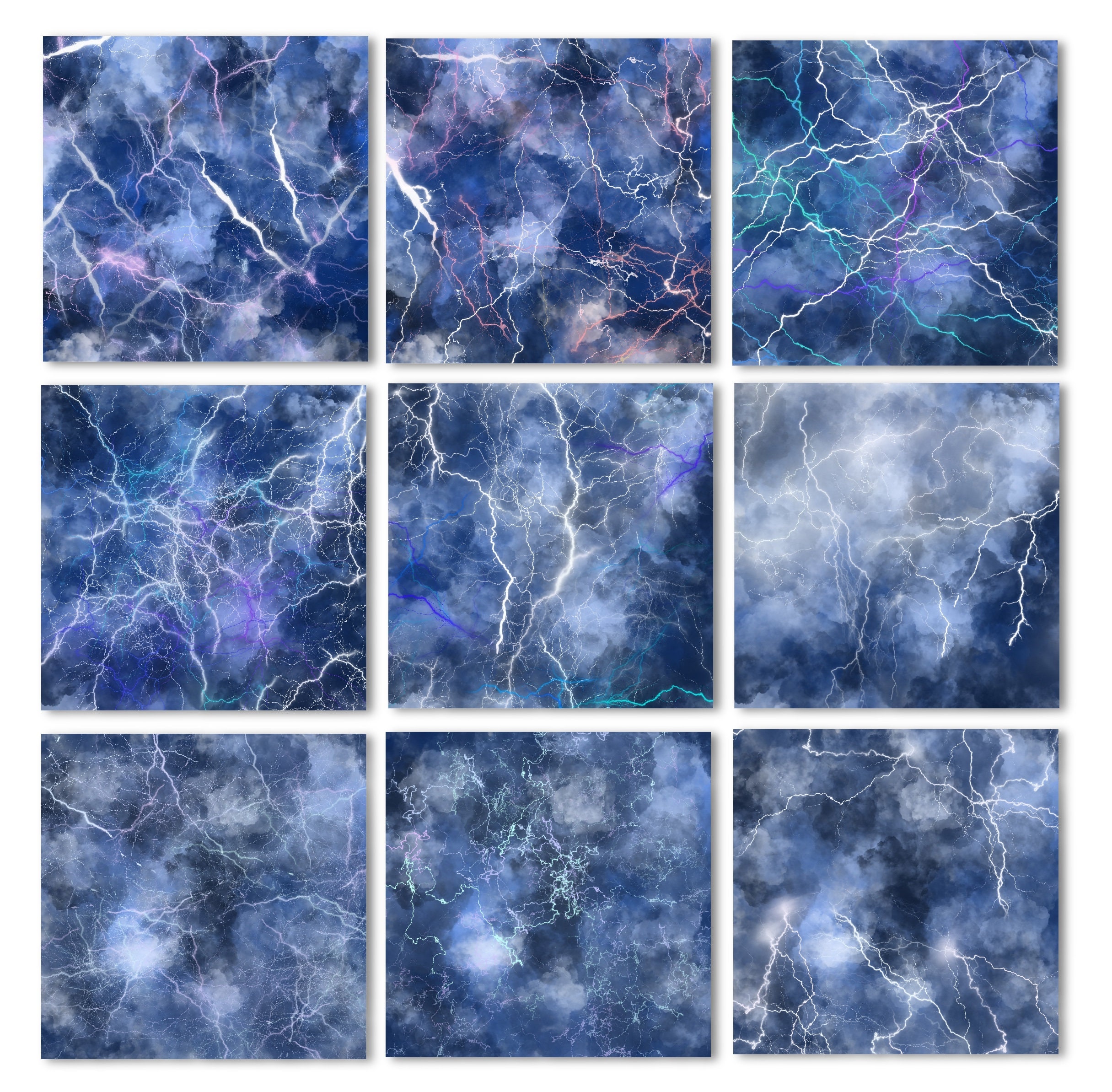 Thunder Lightning Storm Papers, Digital Set Papers, JPG Lightning ...