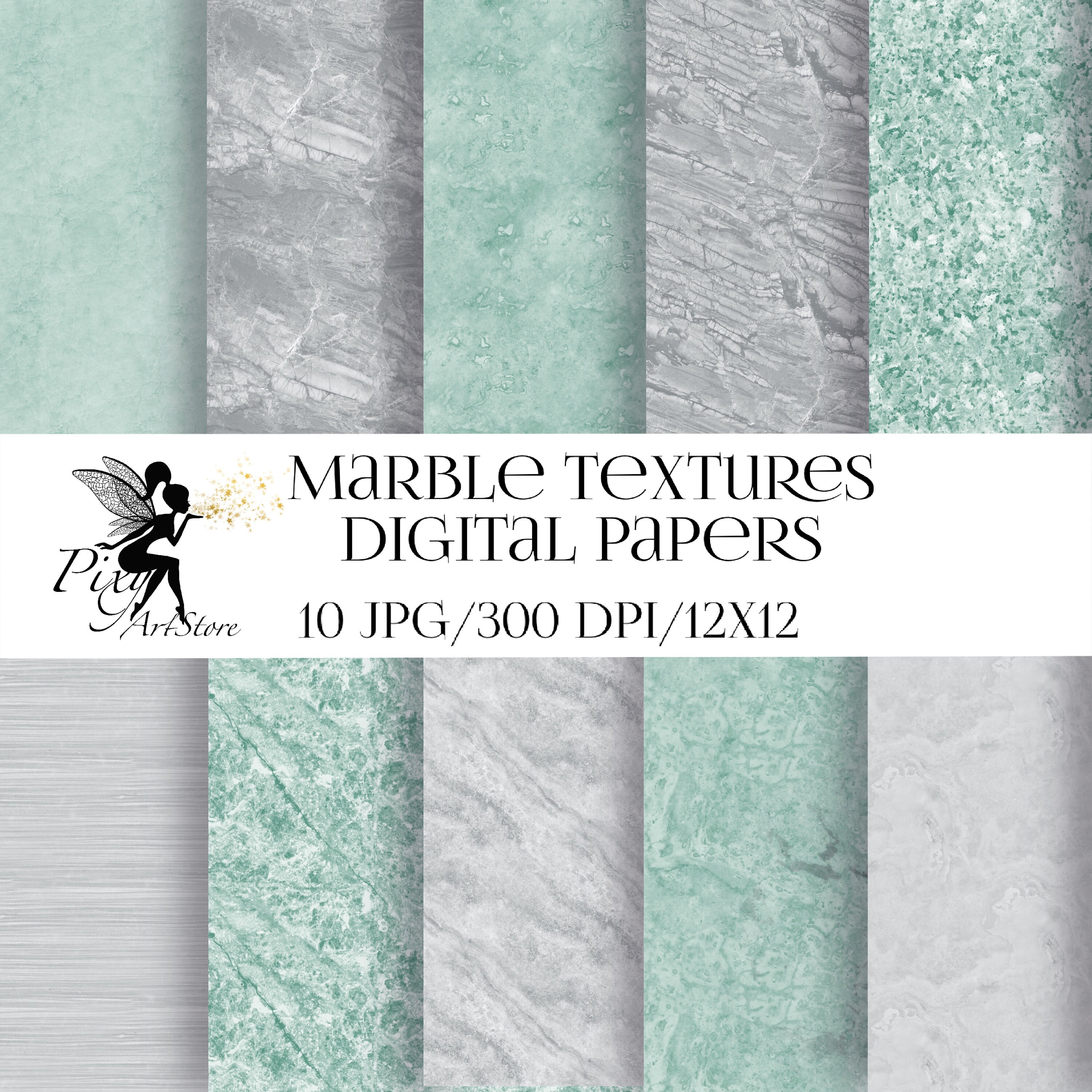 Marble Stone Texture Digital Papers, Sage Marble Paper, Stone Texture ...