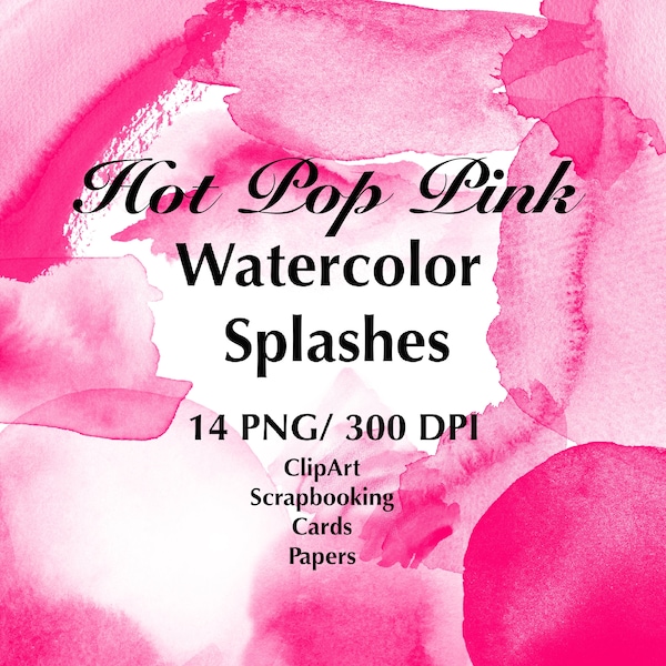 Hot Pink Watercolor - Etsy