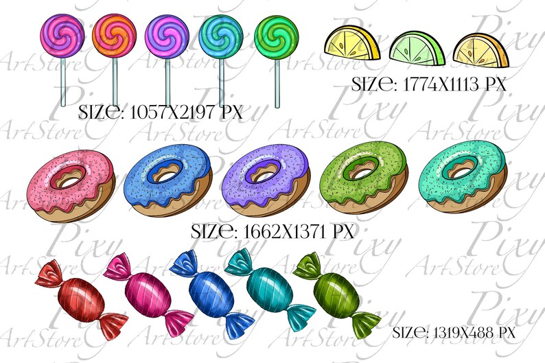 Sweet Food Clipart Collection- Set of Food, Dessert, Donuts, Cake ...
