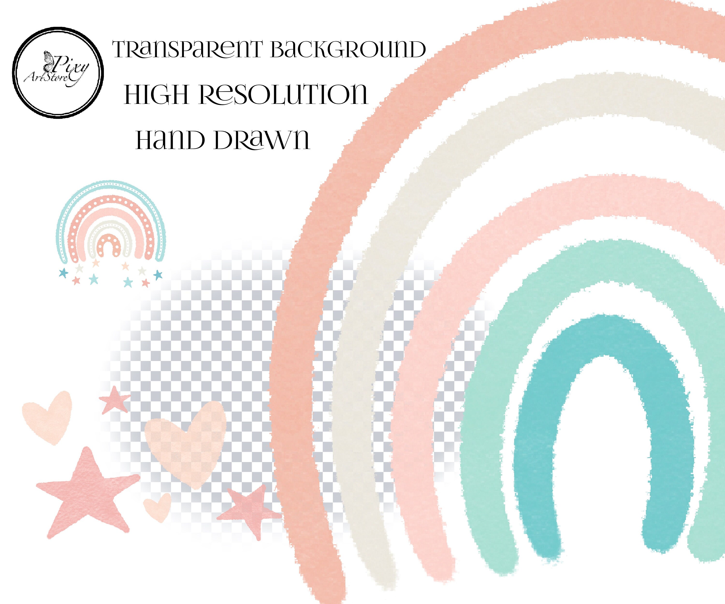 Rainbow Watercolor Clipart, Nursery RAINBOW - PNG Files, Digital ...