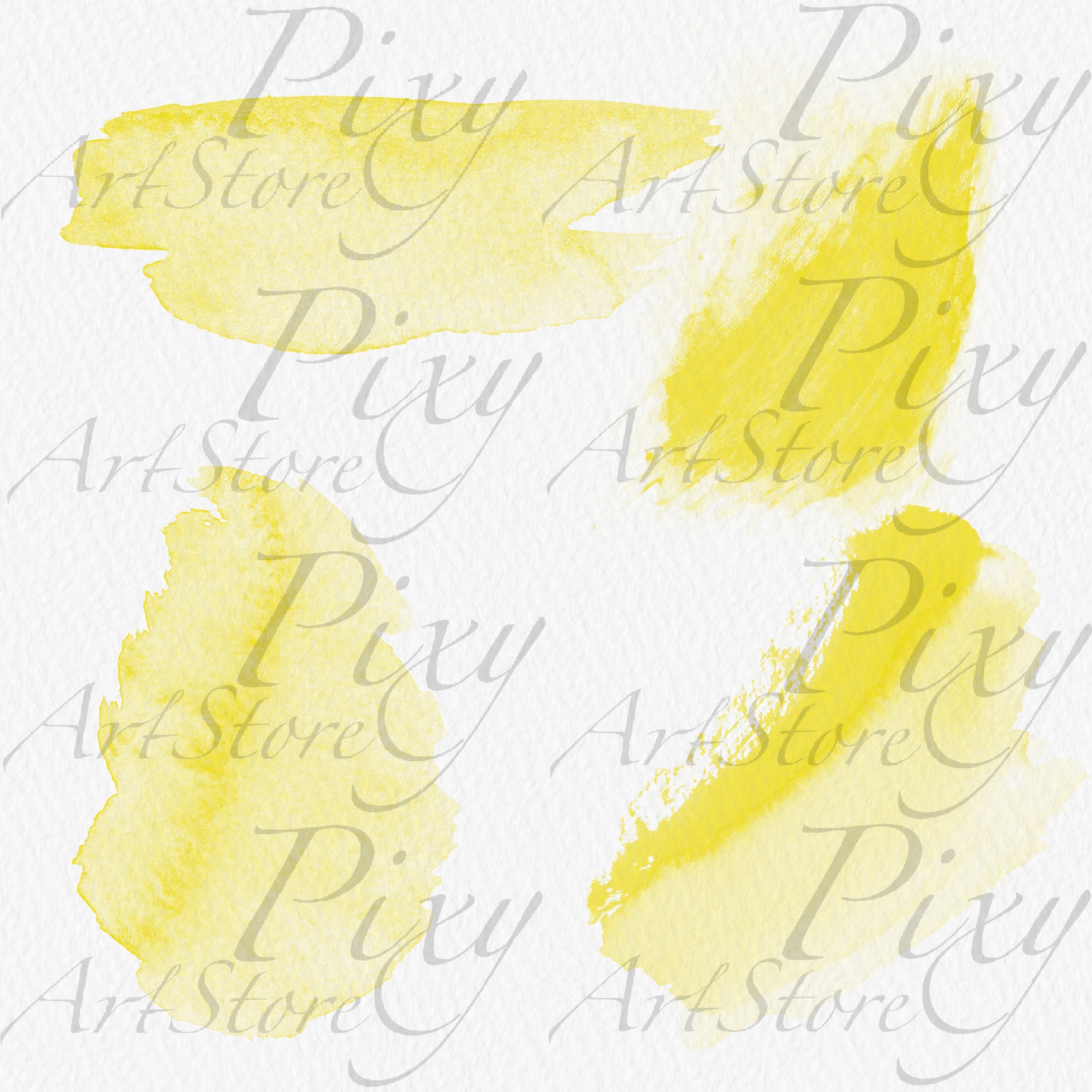 Yellow Watercolor Splashes, Splotches Clipart, PNG Watercolor Splashes ...