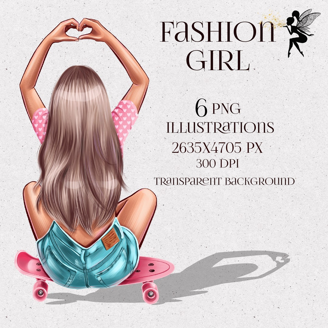 Fashion Summer Girls Clipart, Fashion Clipart, Fashion Illustration ...