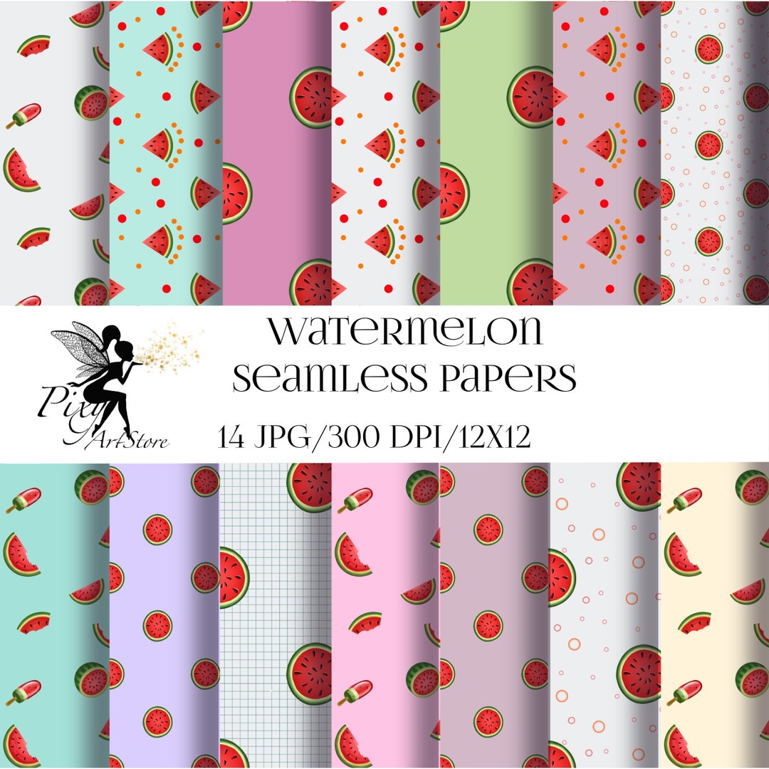 Watermelon Seamless Digital Pattern, Summer Watermelon Papers, Instant ...