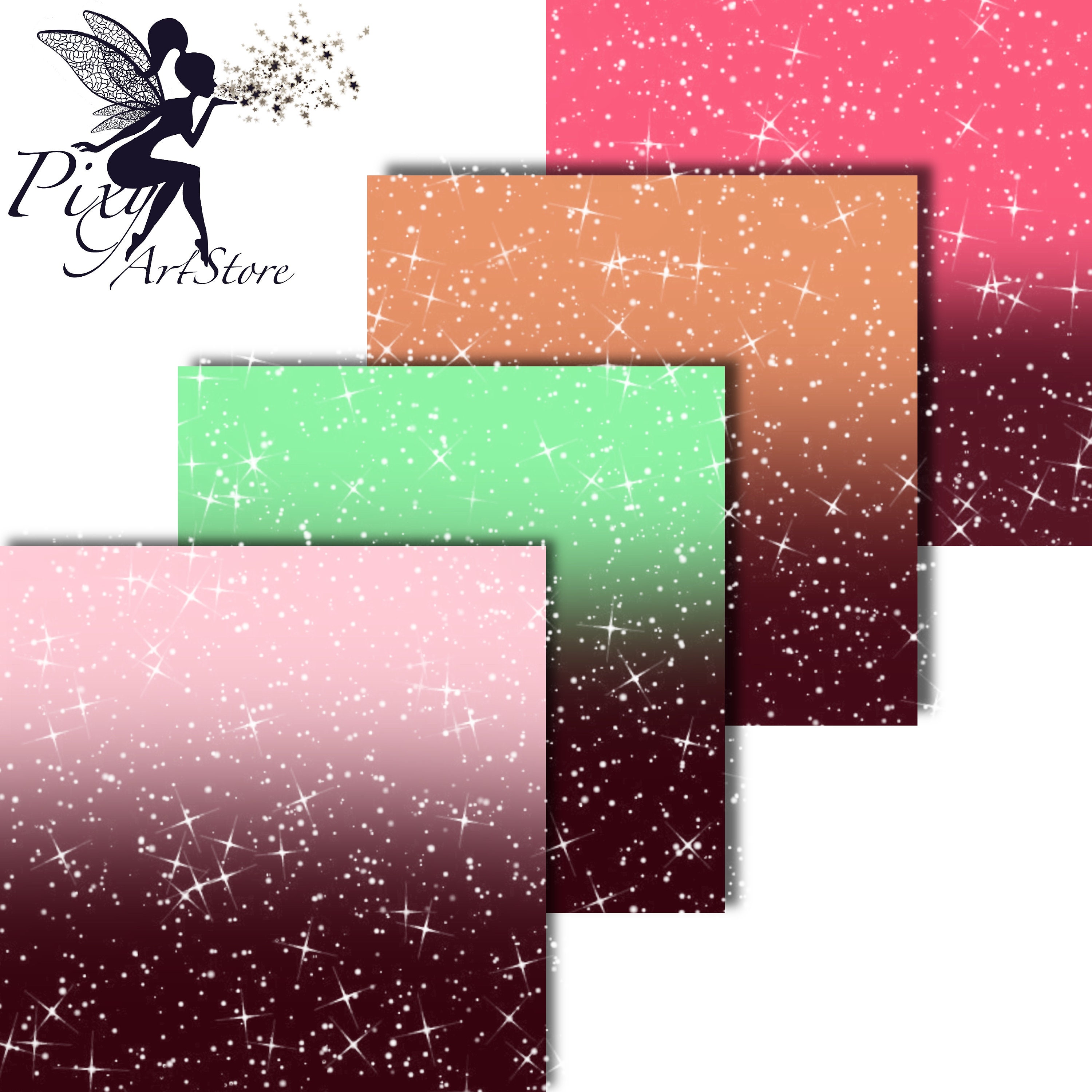 Twilight Fade Ombre Digital Paper, Instant Download, Ombre Paper ...