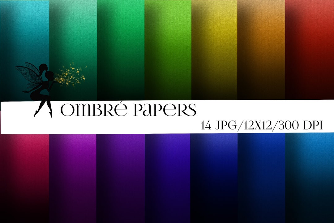 Ombre Digital Papers -14 JPG Pack, Instant Download, Ombre Background ...