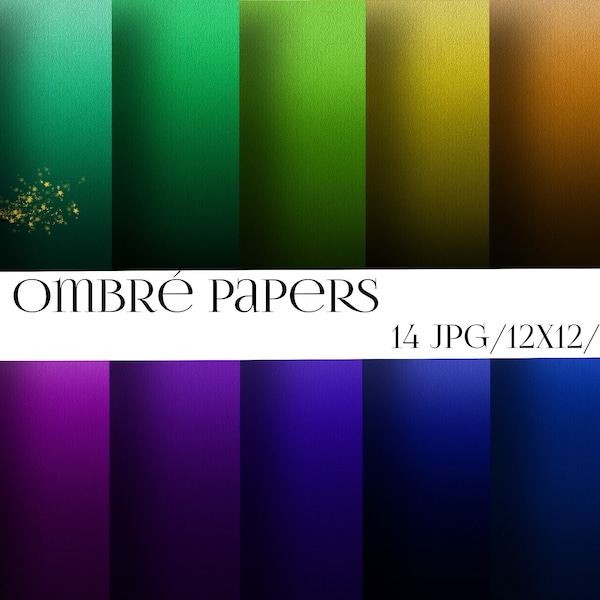 Ombre Digital Papers - Etsy