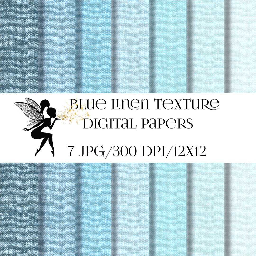 Blue Linen Digital Paper, Blue Linen Background, Digital Linen Texture ...
