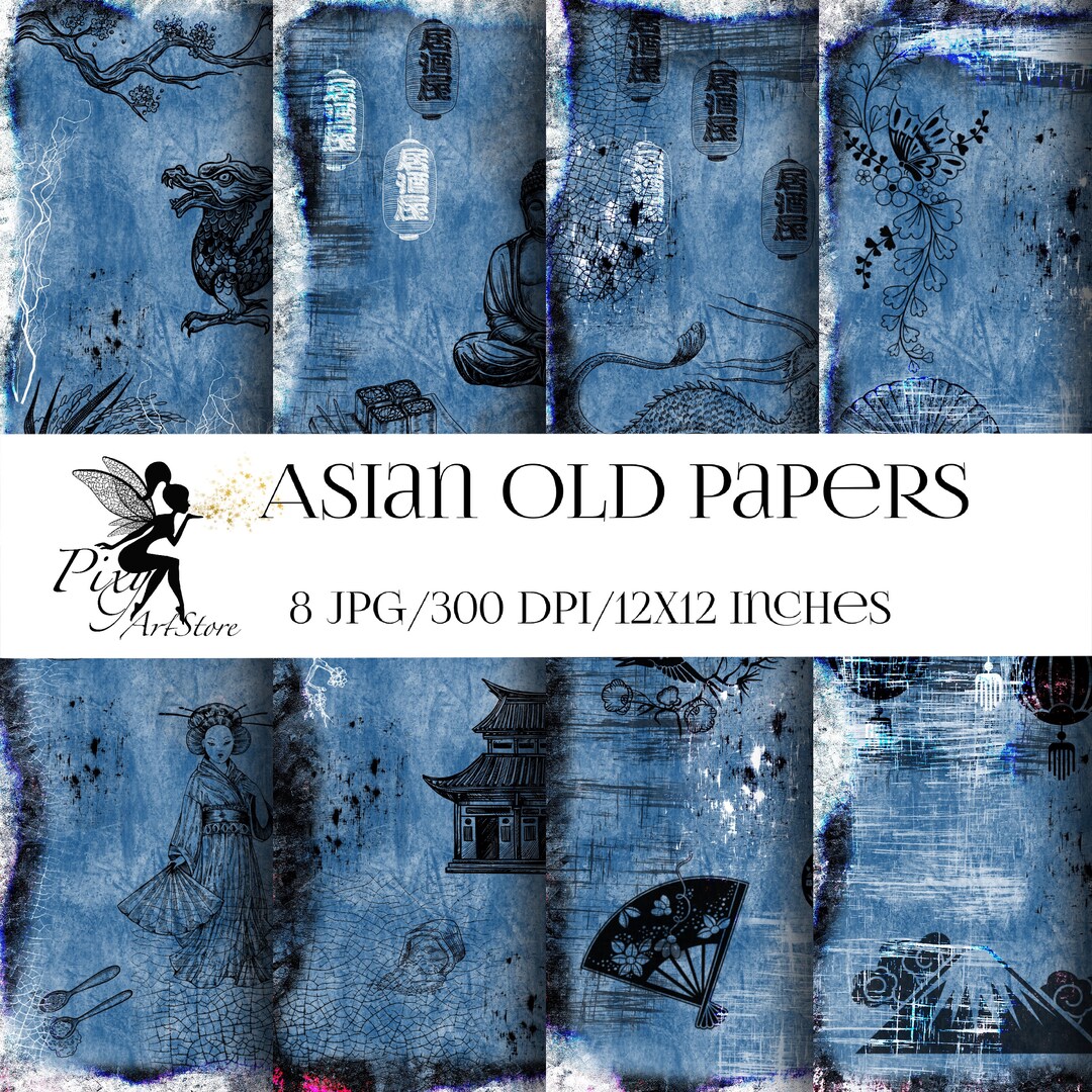 Asian Old Didital Papers, Scrapbook Paper, Asian Background - Printable ...