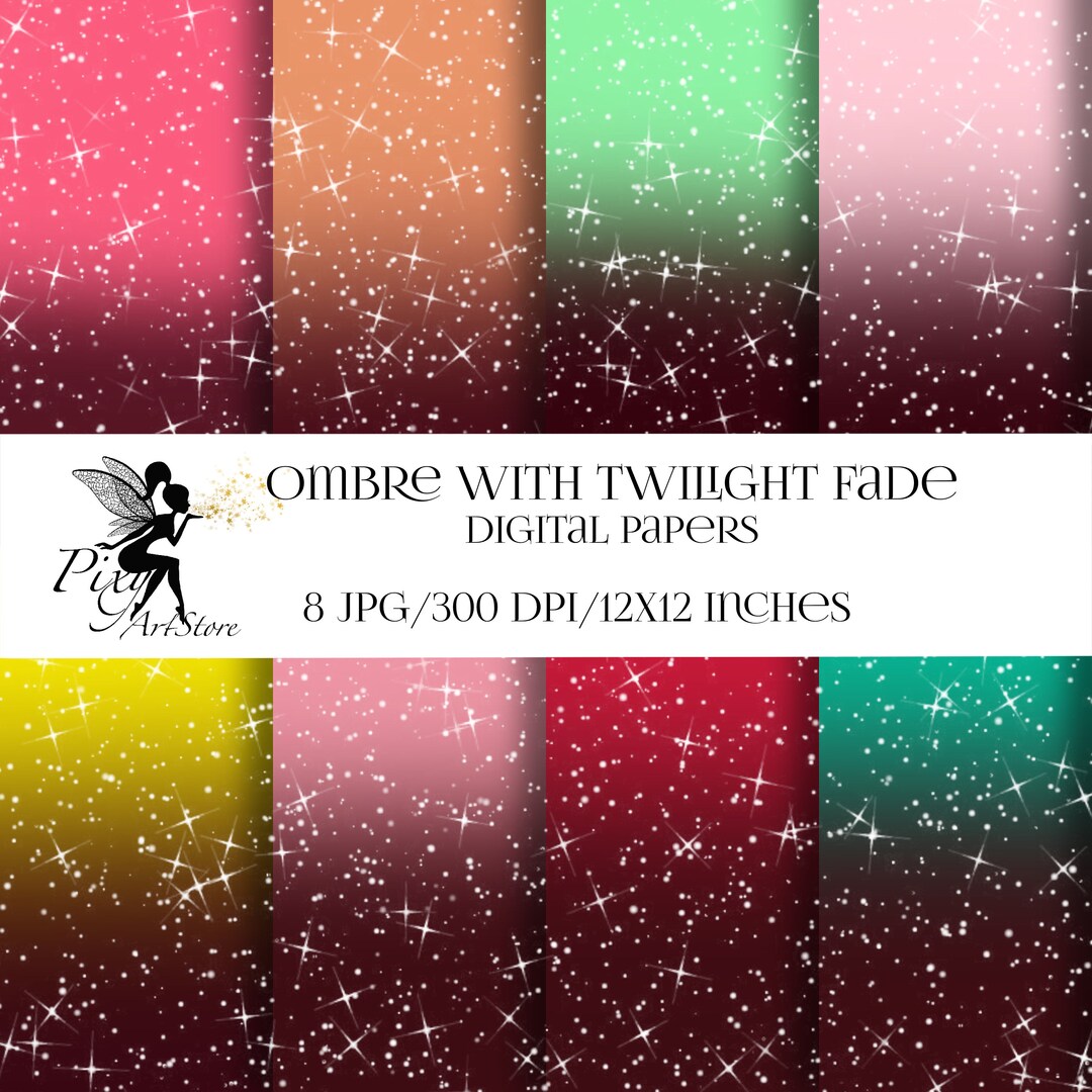 Twilight Fade Ombre Digital Paper, Instant Download, Ombre Paper ...