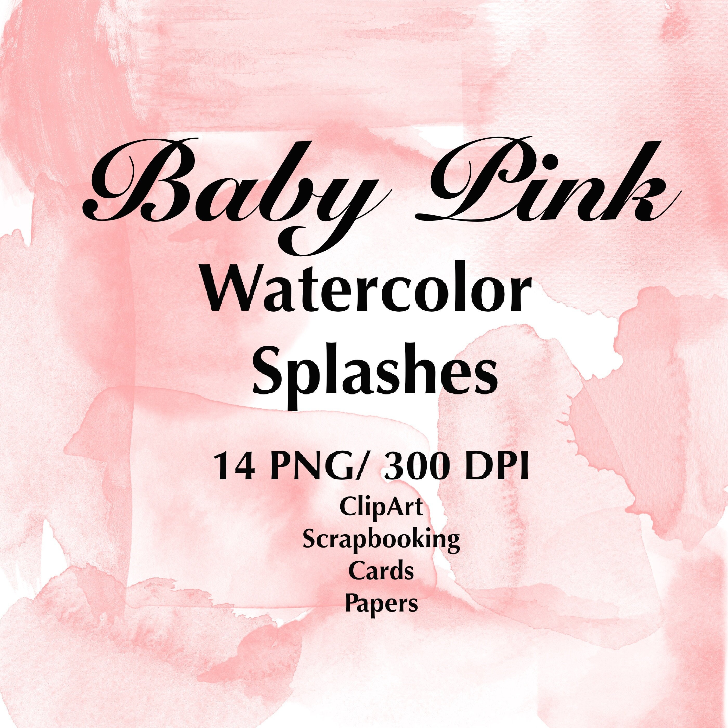 Baby Pink Watercolor Splashes Background Watercolor Clipart - Etsy
