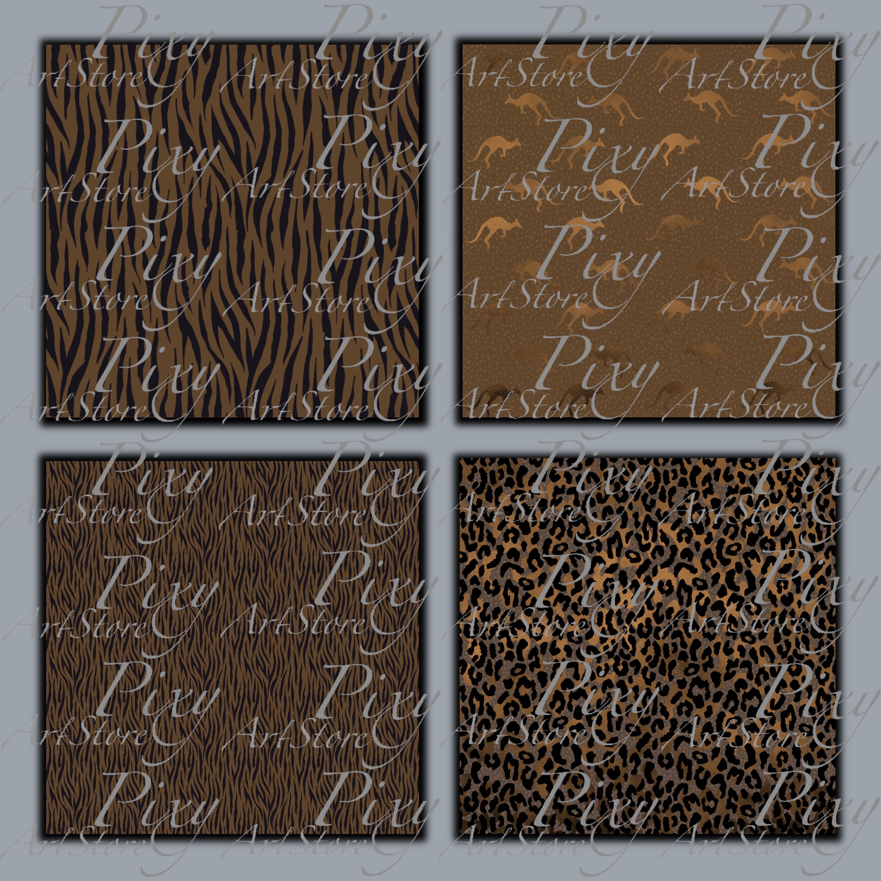 Animal Print Digital Paper Pack, Safari Green Animal Print, Scrapbook ...