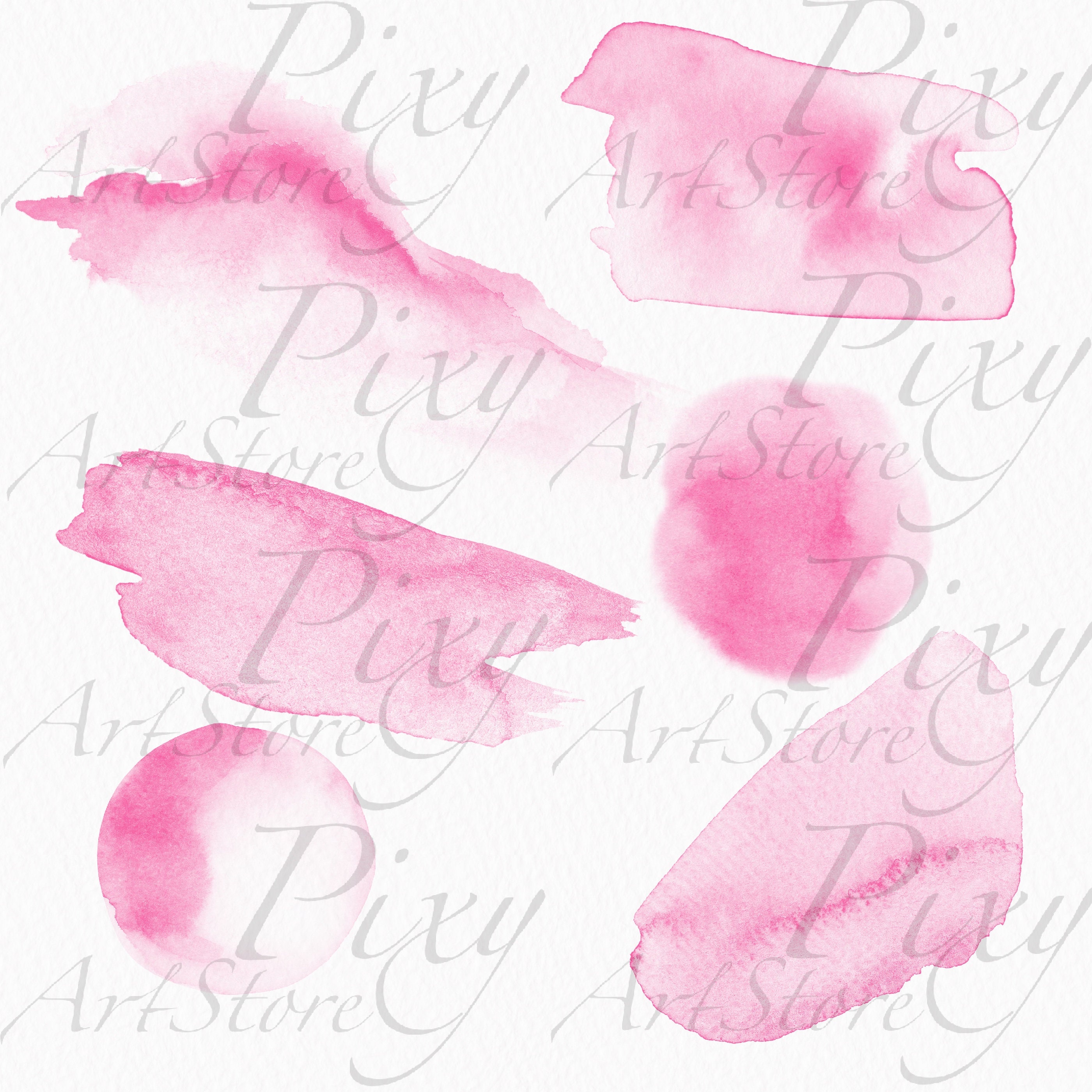 Pink Watercolor Splashes, Splotches Clipart, PNG Watercolor Splashes ...