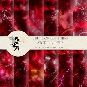 Thunder Lightning Storm Papers, Digital Set Papers, Lightning Papers ...