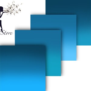 Ombre Digital Papers -14 JPG Pack, Instant Download, Blue Ombre Background, Scrapbook Ombre ...