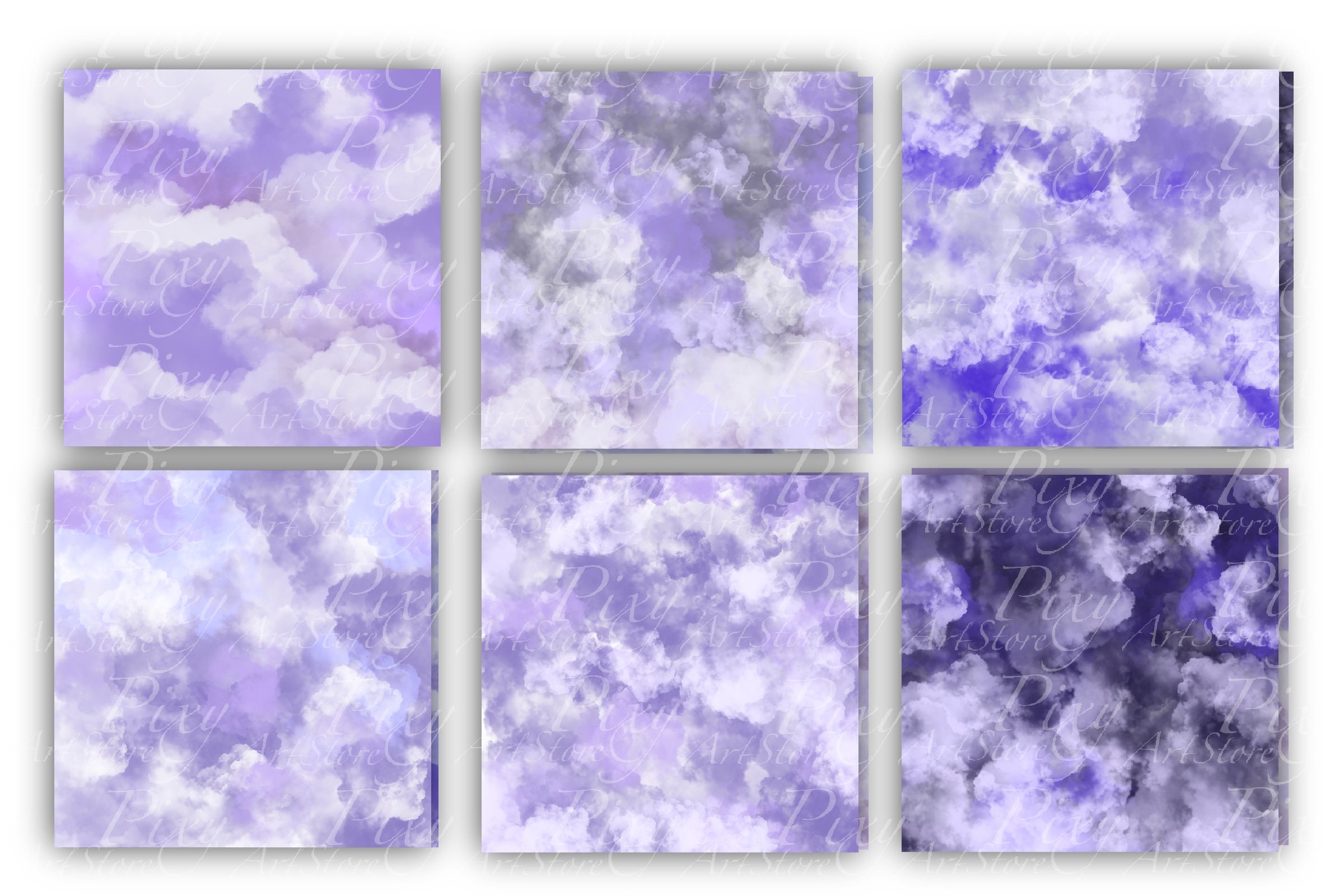 Cloudy Skies, Pastel Purple Clouds, Cloudy Skies Digital Papers, Clouds ...