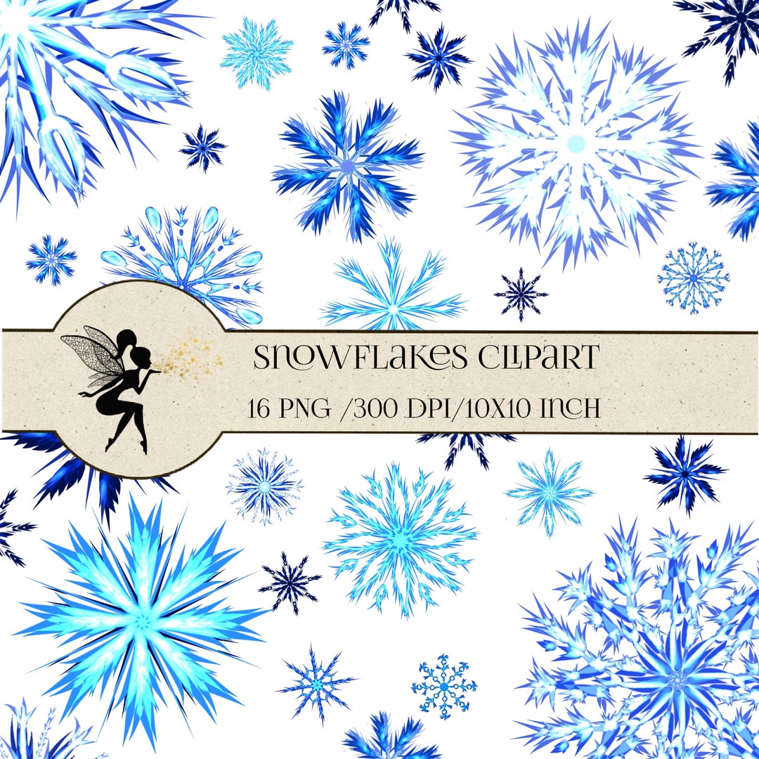 Blue Snowflakes Clipart, Snowflakes Overlay, Christmas and Winter ...