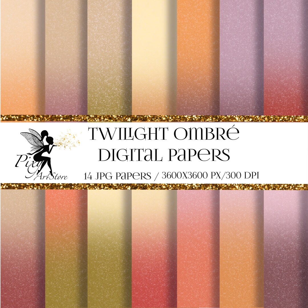 Twilight Fade Digital Paper, Instant Download, Ombre Starry Paper ...