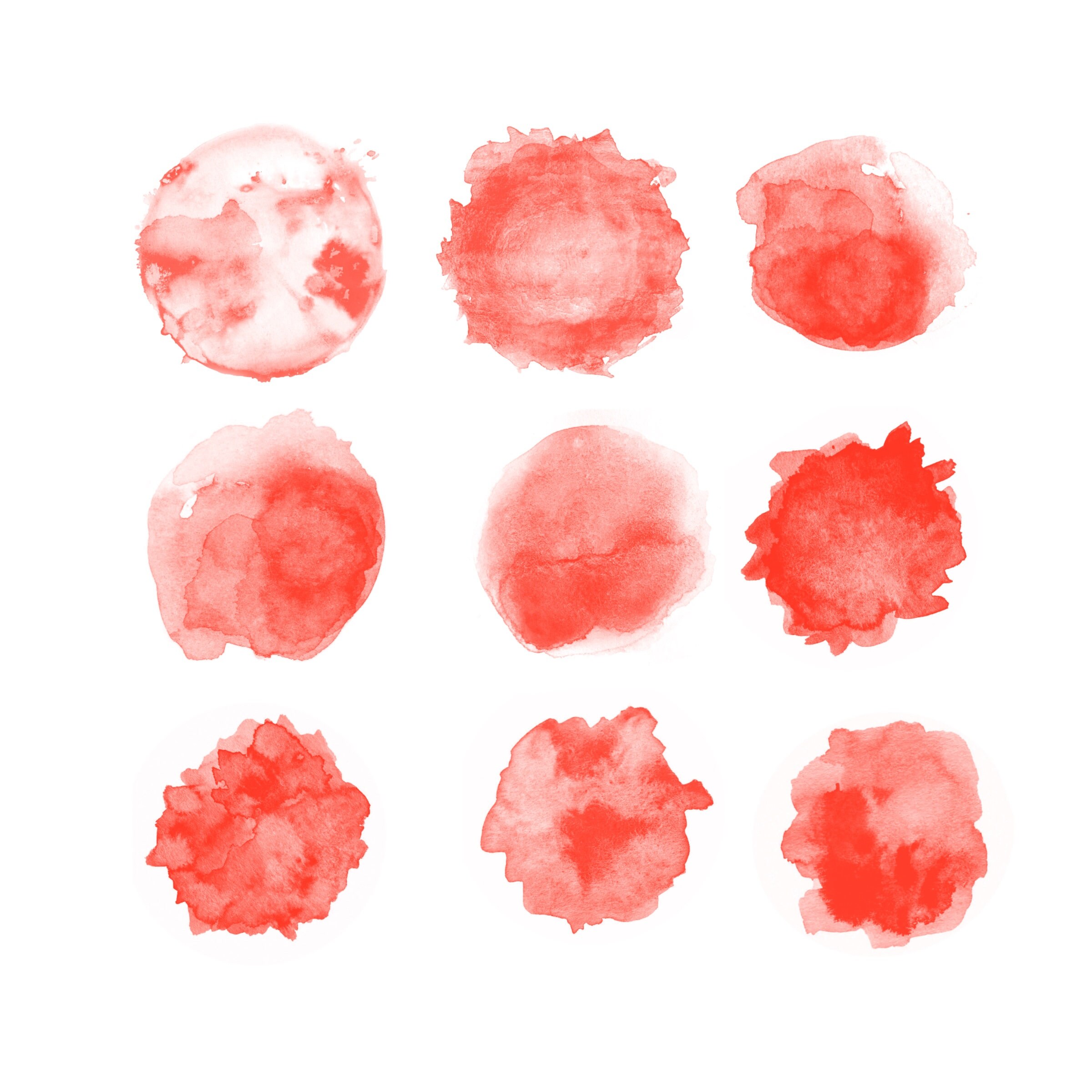Red Watercolor Splashes, Gold Overlays, Watercolor Clipart, PNG ...